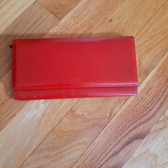 Coach | Bags | Coach Red Leather Vintage Wallet Os Red Coac | Poshmark